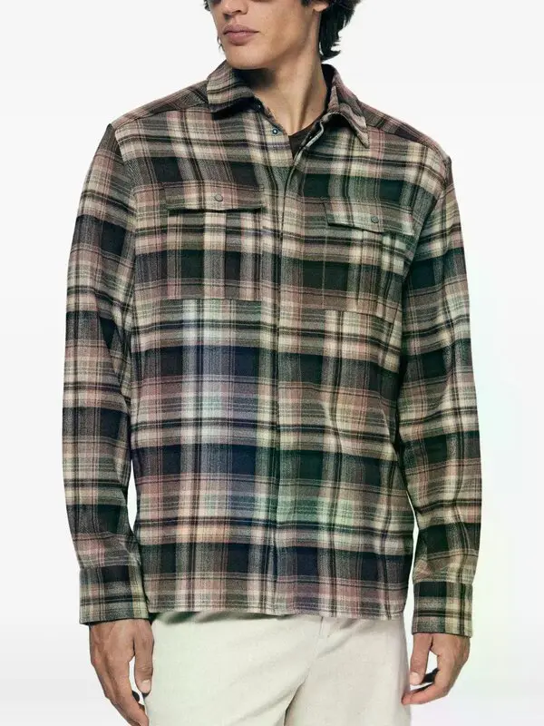 DOMAINE DES ARTISTES Plaid-pattern Overshirt