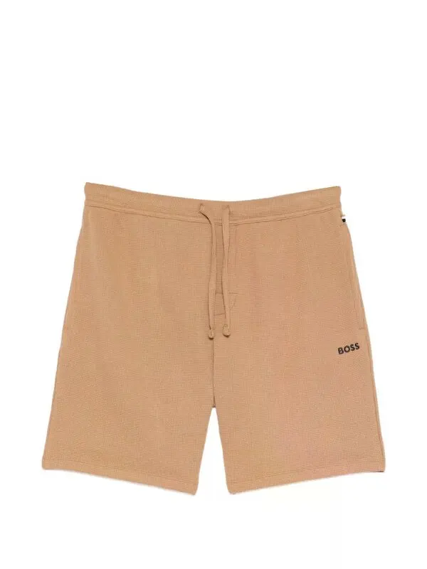 BOSS Logo-embroidered Shorts - Brown