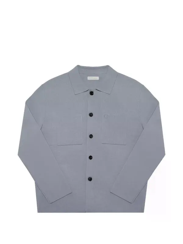 DOMAINE DES ARTISTES Knitted Patch-pocket Shirt Jacket - Grey