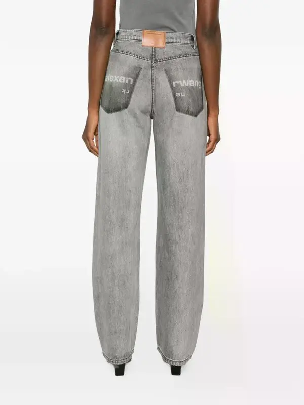 Alexander Wang Logo-print Wide-leg Jeans