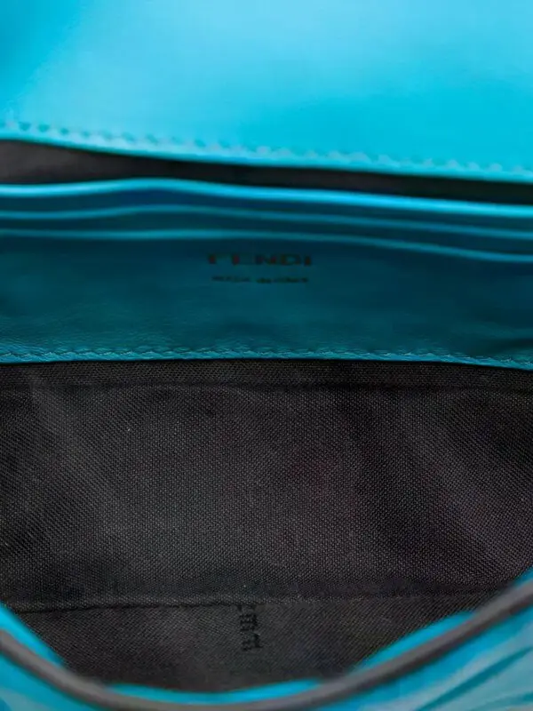 Fendi 2010-2026 Mini Zucca Embossed Leather Baguette Satchel