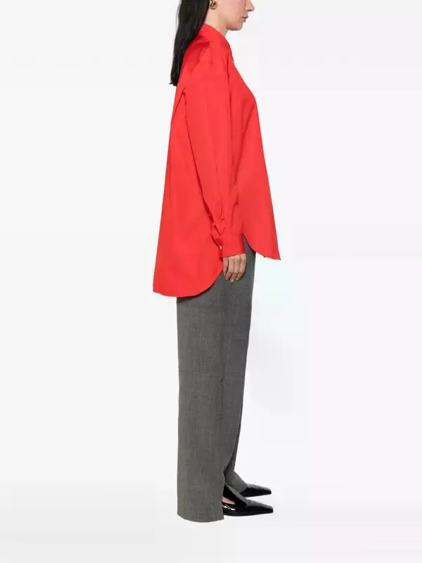 Soeur Curved Hem Shirt - Red