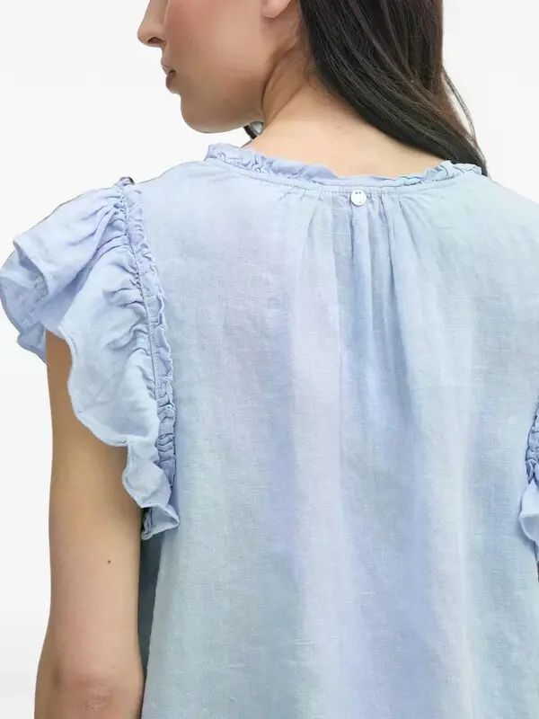 MOS MOSH Ruffled V-neck Blouse