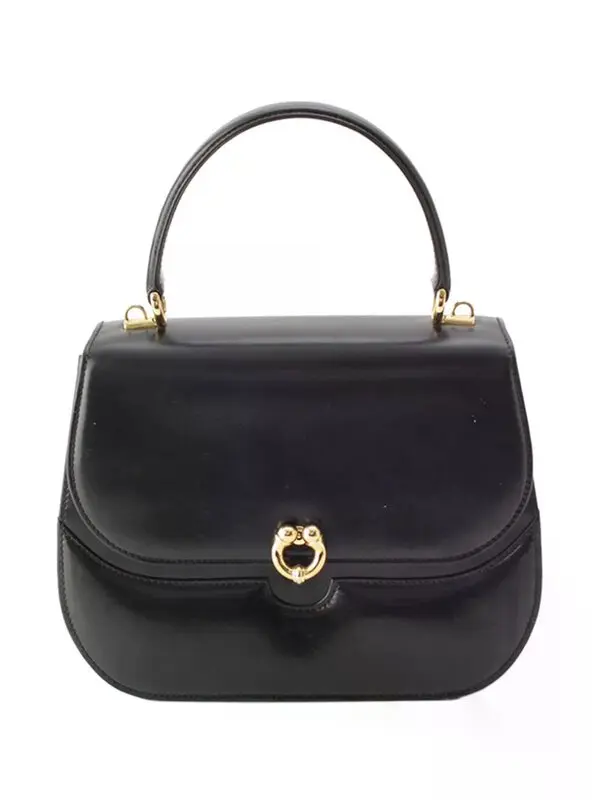 Gucci 20th Century Calfskin Top Handle Bag Satchel - Black