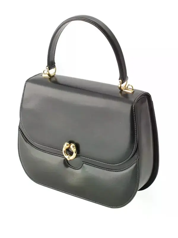 Gucci 20th Century Calfskin Top Handle Bag Satchel - Black