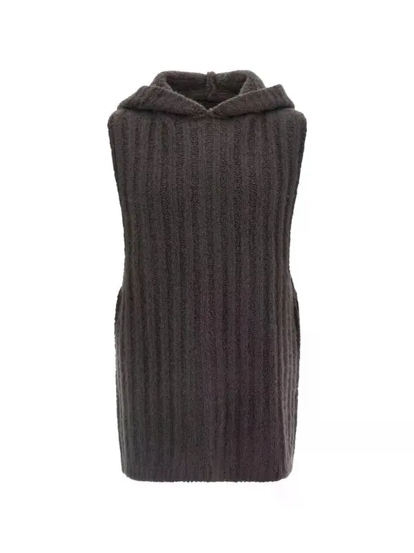 Rick Owens Ribbed-knit Hooded Tank Top