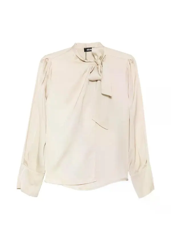 Dixie Bow Detail Long-sleeve Blouse - Neutrals