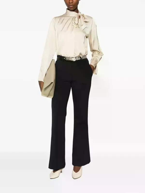 Dixie Bow Detail Long-sleeve Blouse