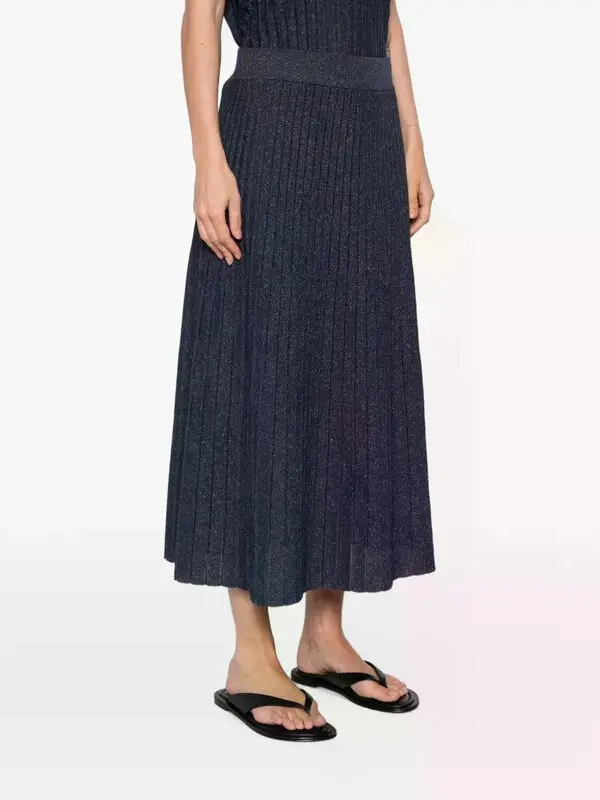 MAISON123 Olympe Ribbed-knit Metallic-thread Maxi Skirt