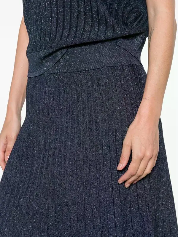 MAISON123 Olympe Ribbed-knit Metallic-thread Maxi Skirt
