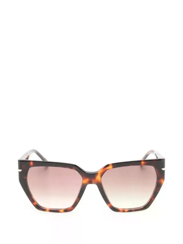 Victoria Beckham Geometric-frame Sunglasses - Brown