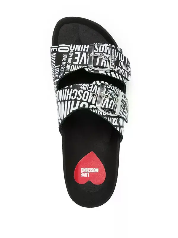 Moschino Logo-print Buckled Sandals