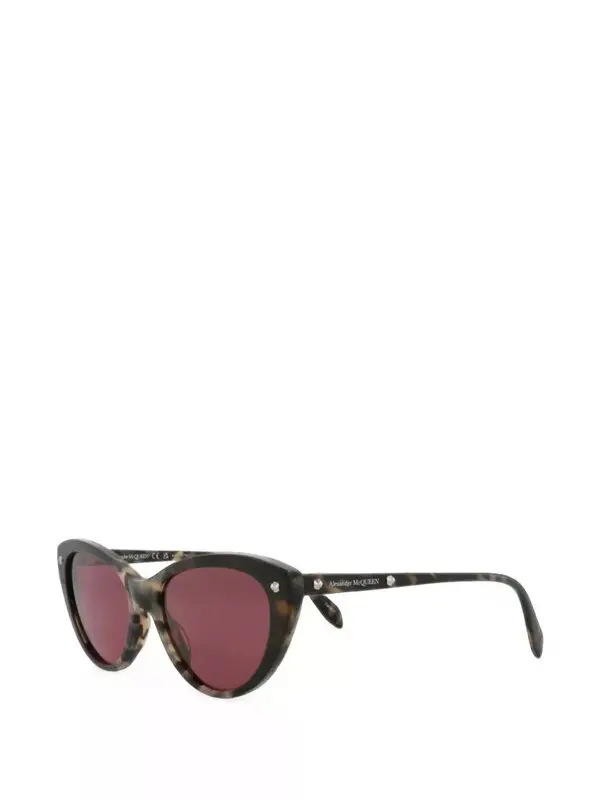 Alexander McQueen Stud-embellished Cat-eye Frame Sunglasses - Brown