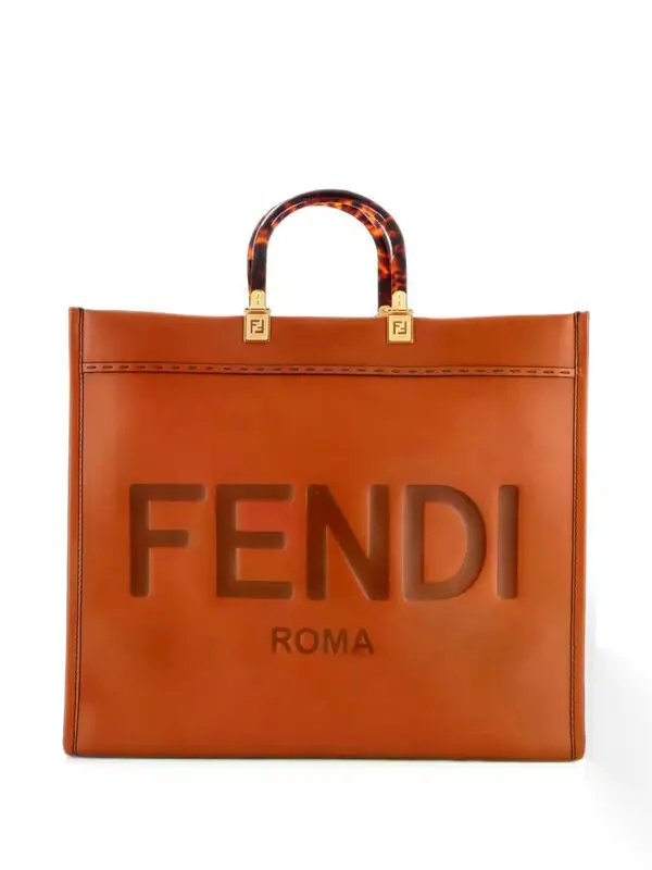 Fendi Sunshine Shopper Leather Large Tote Bag