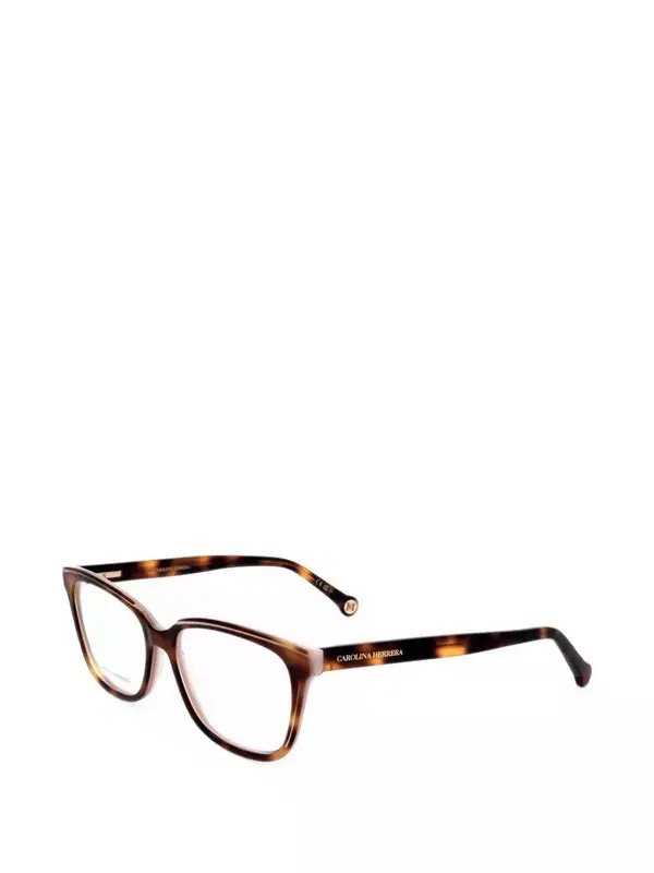 Carolina Herrera Tortoiseshell-effect Rectangle-frame Glasses