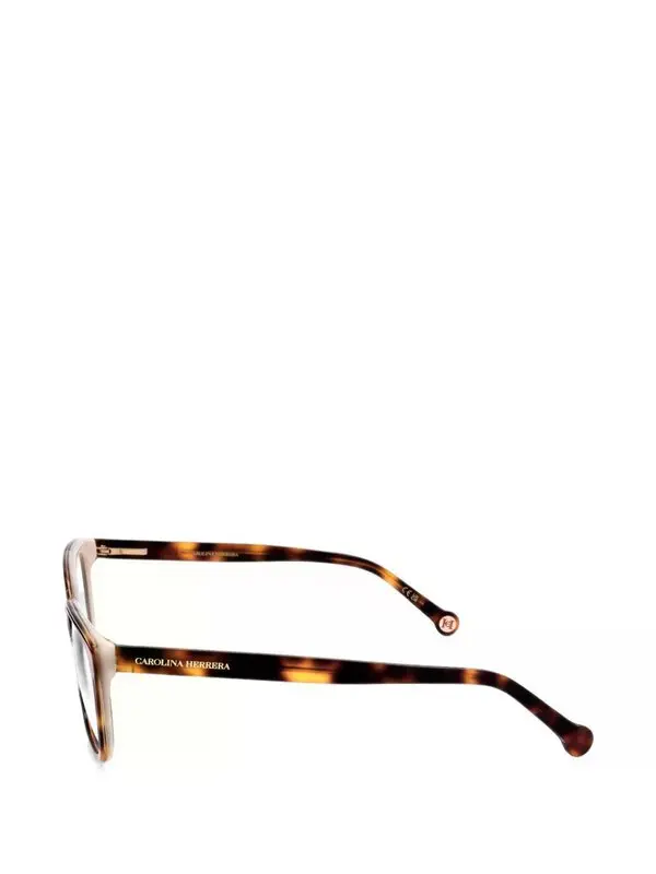 Carolina Herrera Tortoiseshell-effect Rectangle-frame Glasses