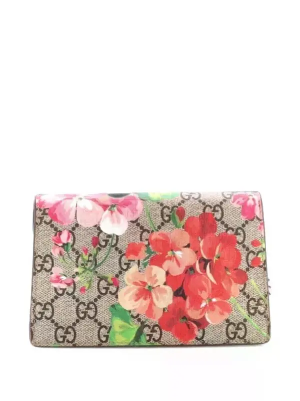Gucci Dionysus Bag Blooms Print Gg Coated Canvas Super Mini Crossbody Bag - Brown