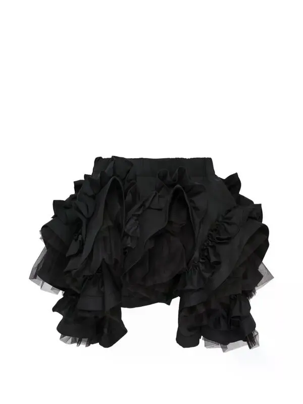 Noir Kei Ninomiya Ruffled Tulle-trim Mini Skirt