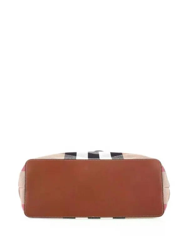 Burberry Soft House Check Canvas Medium Tote Bag - Brown