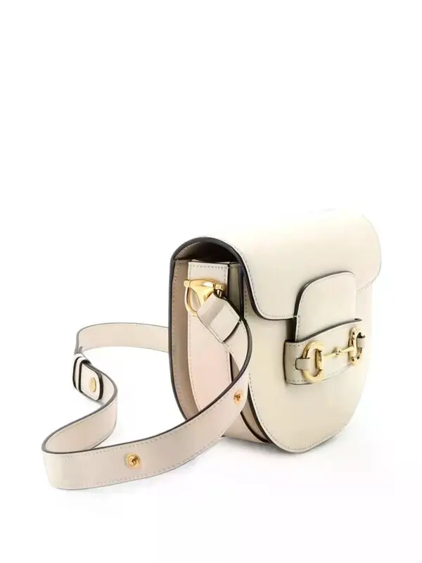 Gucci Horsebit 1955 Rounded Shoulder Bag Leather Mini Crossbody Bag - Neutrals