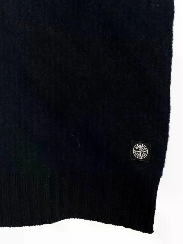 Stone Island Logo-patch Ribbed-knit Scarf