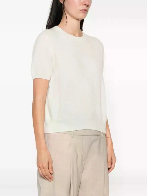 IVORY PARIS Petal Short-sleeve Crew-neck Sweater