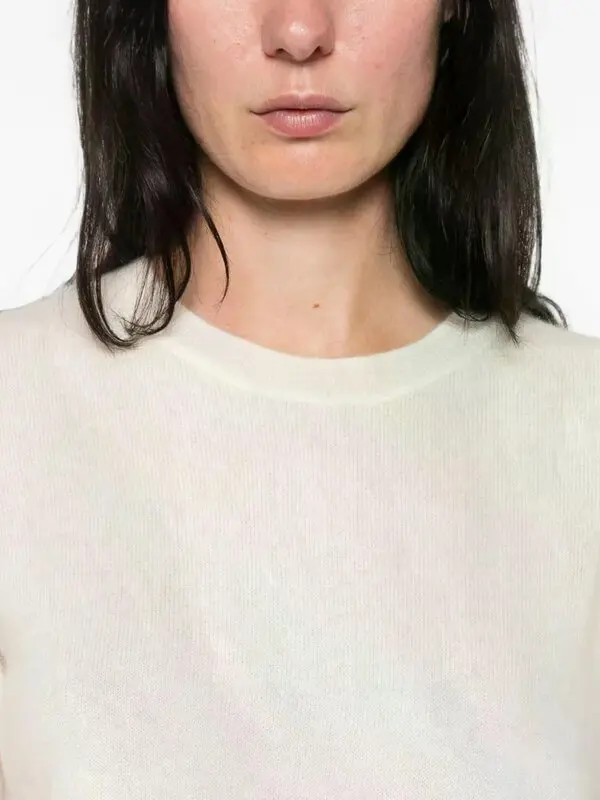 IVORY PARIS Petal Short-sleeve Crew-neck Sweater - Neutrals