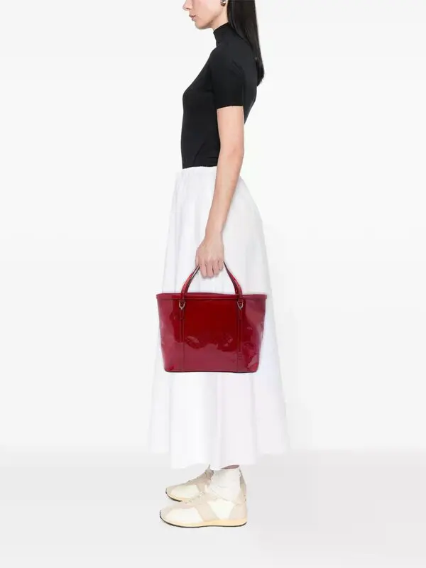 Gucci Microssima Patent Leather Tote Bag - Red