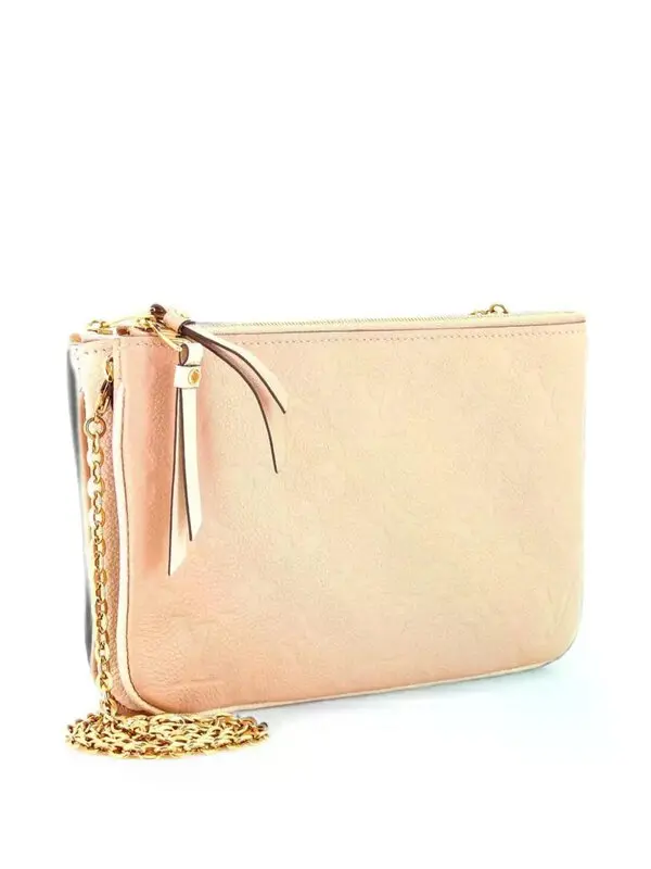 LOUIS VUITTON Double Zip Pochette Monogram Empreinte Leather Clutch Bag