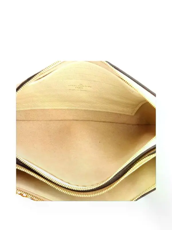 LOUIS VUITTON Double Zip Pochette Monogram Empreinte Leather Clutch Bag