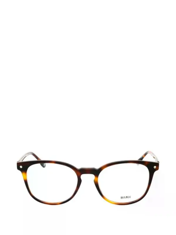 BMW EYEWEAR Round-frame Tortoiseshell-effect Glasses