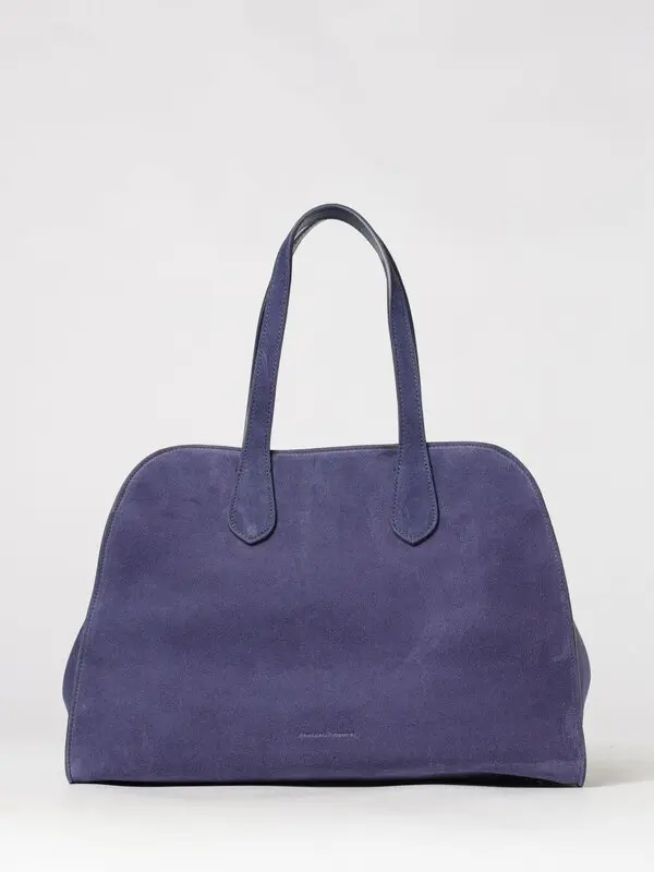 Liviana Conti Madison Suede Leather Tote Bag - Gnawed Blue