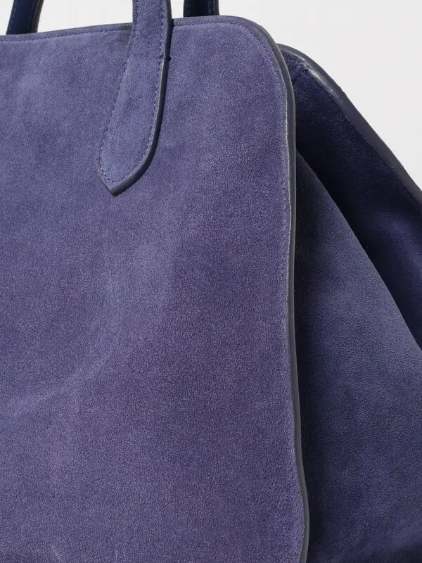 Liviana Conti Madison Suede Leather Tote Bag - Gnawed Blue