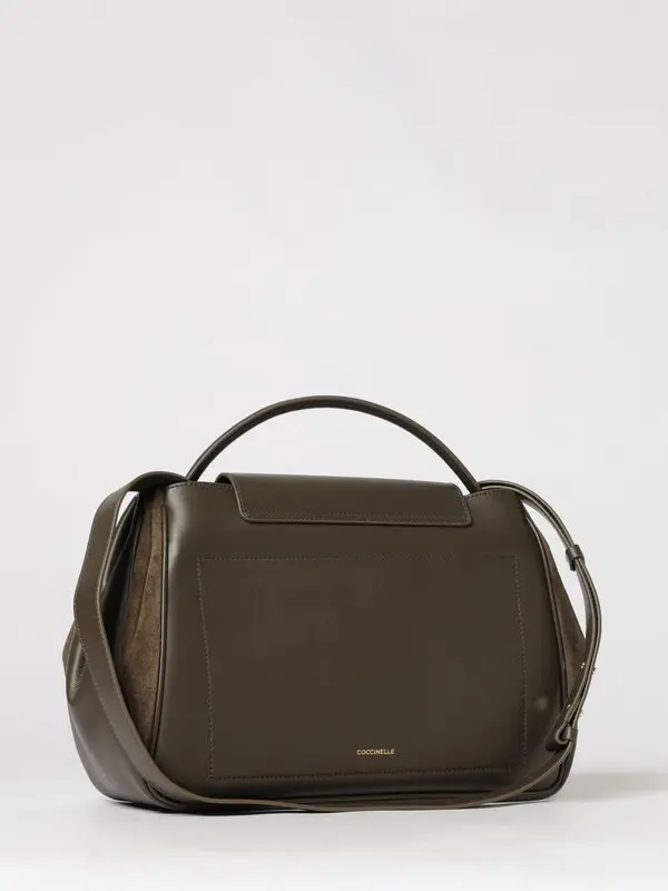 COCCINELLE Pansy Suede And Leather Handbag With Removable Shoulder Strap - Mud
