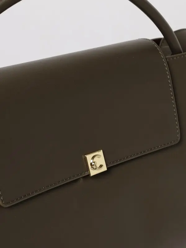 COCCINELLE Pansy Suede And Leather Handbag With Removable Shoulder Strap - Mud