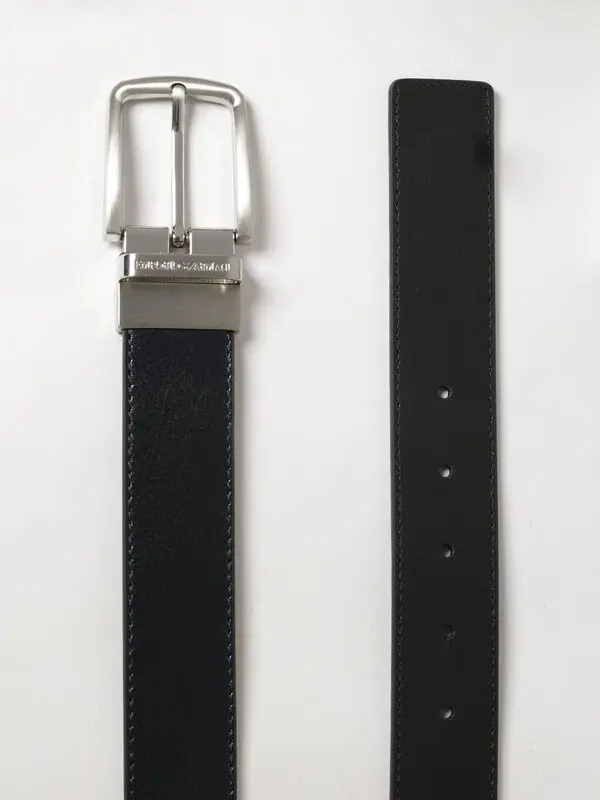 Emporio Armani Leather Belt - Navy