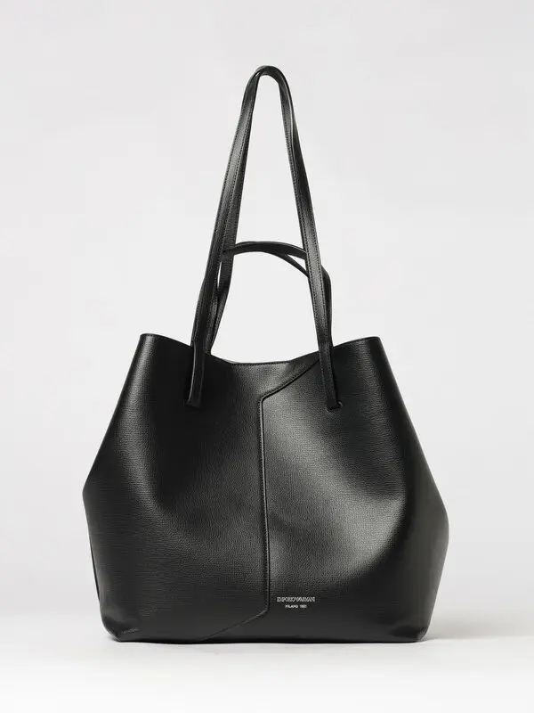Emporio Armani Leather Tote Bag - Black