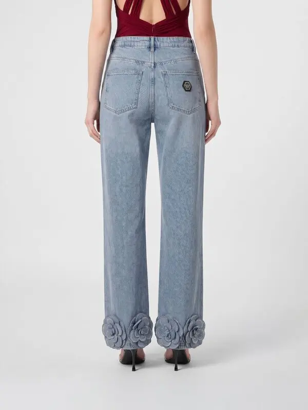 Philipp Plein Embellished Flower Detail Jeans