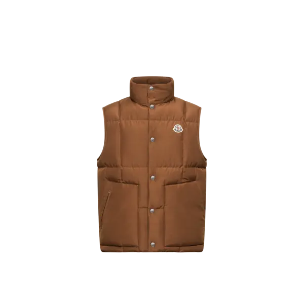 Moncler Brumelune Short Down Vest - Brown