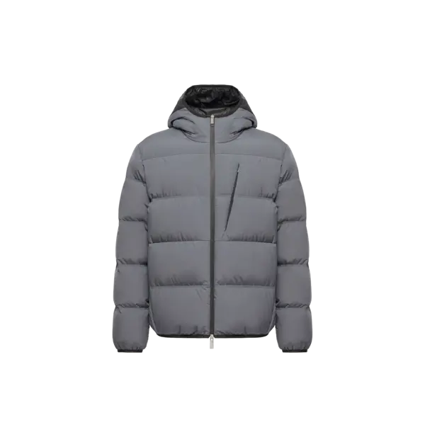 Moncler Poitevin Hooded Short Down Jacket - Gray