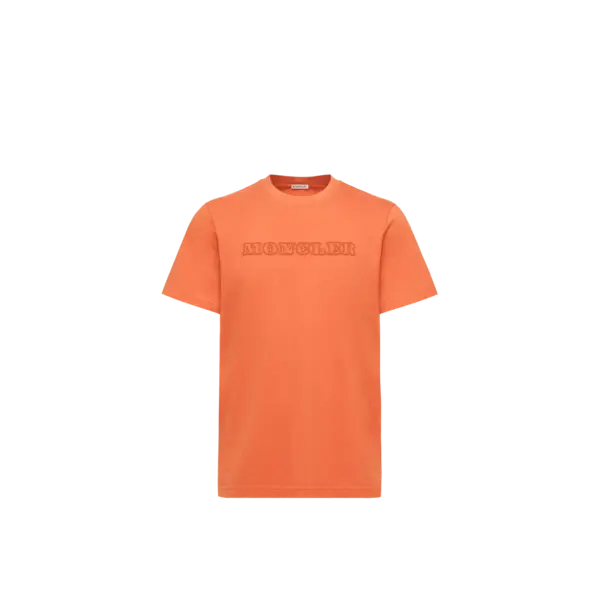 Moncler Logo Cotton Jersey T-shirt - Orange