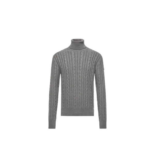 Moncler Wool Cable-knit Turtleneck Jumper - Gray