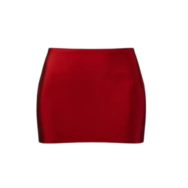 THE COOLGIRL NYC Jane Skirt In Silk Faille - Red