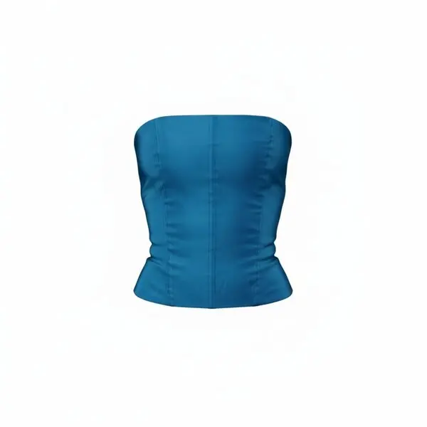 THE COOLGIRL NYC The Jane Corset In Silk Faille - Blue