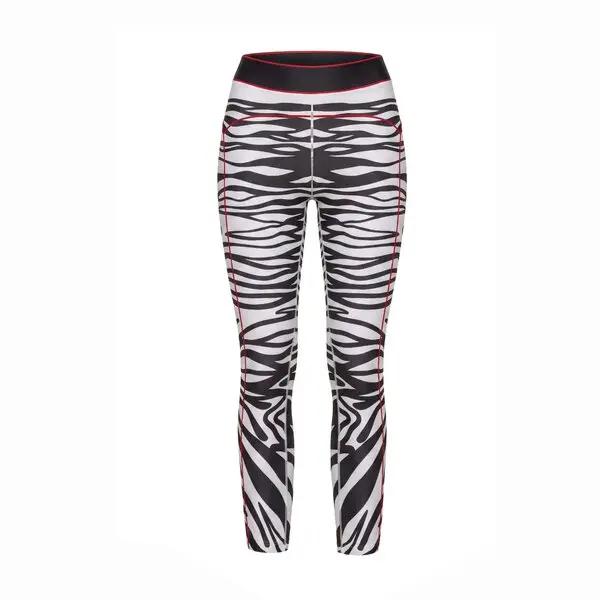 JESSIE ZHAO NEW YORK Black / White Zebra Stripe High-waisted Leggings - Black/white
