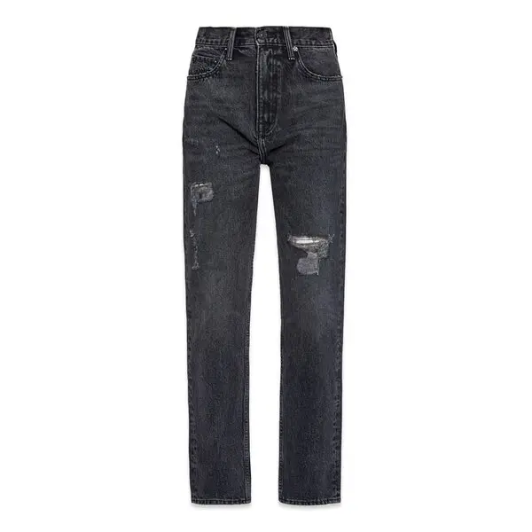 NOEND Slacker Low Rise Relaxed Straight Jeans In Billings Wash - Black
