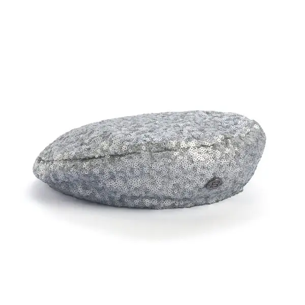 SIBI HATS Sequin French Beret Hat - Grey