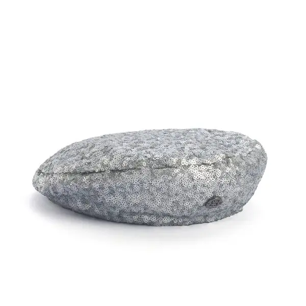 SIBI HATS Sequin French Beret Hat - Grey