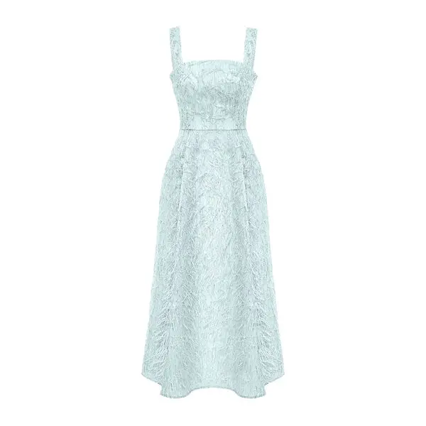 POST MERIDIEM Light- Pleated Corset Midi Dress