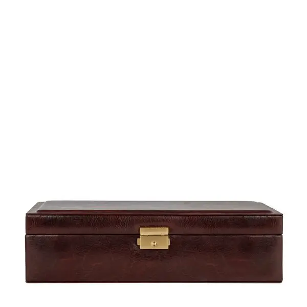 TIME RESISTANCE Herzog Leather Watch Box - Brown